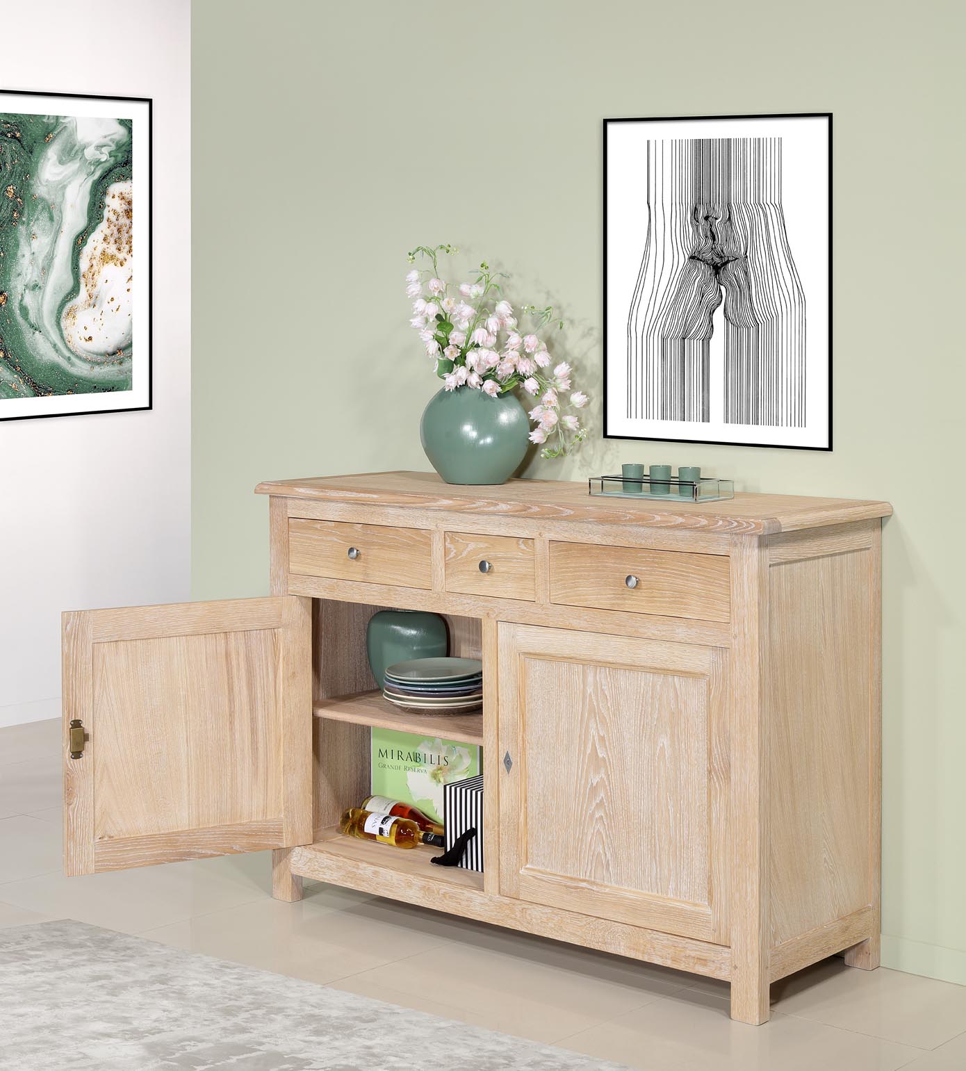 Amandine Solid Oak Country style Sideboard